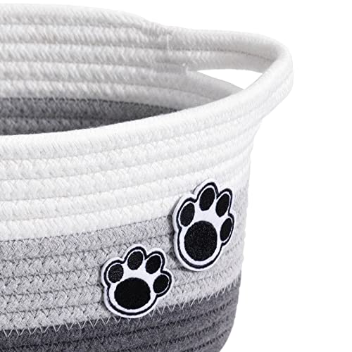 HiChen Small Dog Toy Basket, Cute Woven Basket for Shelves, Decorative Rope Storage Basket for Nursery, Baby Gift Basket for Diapers, 12 x 8 x 5 inches