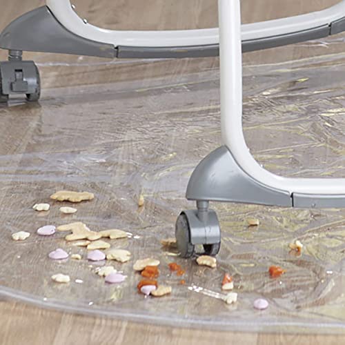 Graco Under High Chair Mat - Clear, Waterproof & Washable Plastic Food/Spill Catcher - 50" Eating, Painting & Art Floor Cover