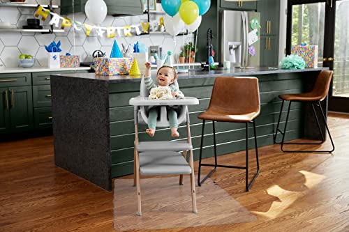 Graco Under High Chair Mat - Clear, Waterproof & Washable Plastic Food/Spill Catcher - 50" Eating, Painting & Art Floor Cover