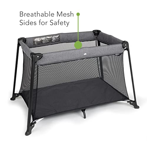 Child Craft Metro Playard, Lightweight Portable Crib with Removeable Baby Bassinet, Travel Crib Includes Convenient Carry Bag and Backpack Style Straps, Black