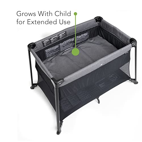 Child Craft Metro Playard, Lightweight Portable Crib with Removeable Baby Bassinet, Travel Crib Includes Convenient Carry Bag and Backpack Style Straps, Black