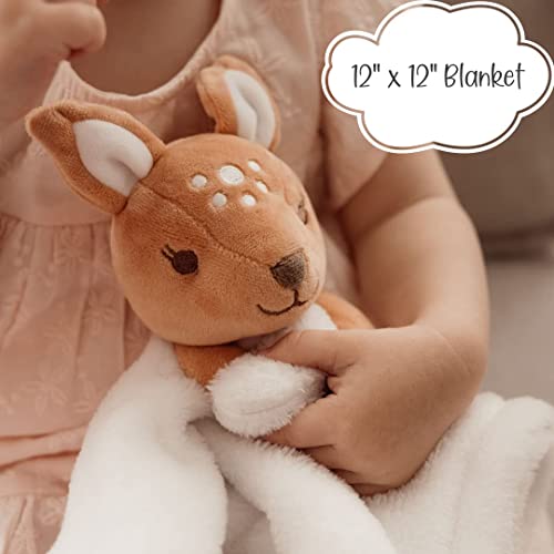 MCMUSHY 12'' Deer Baby Lovey Security Blanket Plush Animal Comforter Toy for Baby Newborn Toddler Child, Parent01