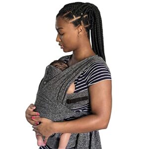 boppy baby carrier- adjustable comfyfit, heathered gray, hybrid wrap with new adjustable arm straps to fit more bodies, 3 carrying positions, 0m+ 8-35lbs, soft yoga-inspired fabric with storage pouch