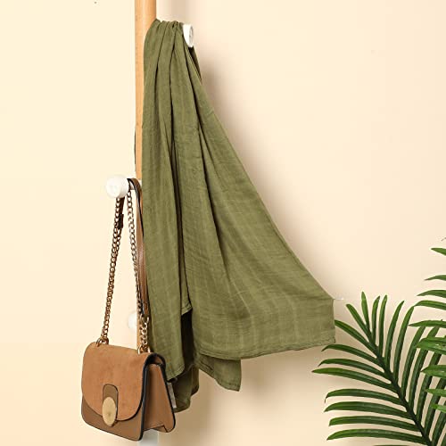 Muslin Swaddle Blanket, 100% Bamboo Plain Solid Olive Unisex Swaddle Wrap, Soft Silky Bamboo Green Muslin Swaddle Blankets Neutral Receiving Blanket for Newborn Boys and Girls, Large 47'' X47''