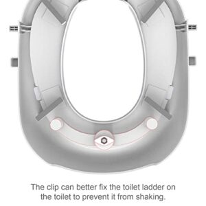 Victostar Potty Training Seat with Step Stool Ladder, Foldable Potty Training Toilet for Kids Boys Girls Toddlers-Comfortable Cushion Safe Handle Anti-Slip Pads