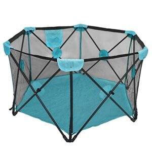 HTTMT- Hexagon Safety Playpen Portable Foldable Mesh Playard Infants Baby Toodler Animals Fence w/Travel Bag Nursery Furniture For Indoor Outdoor - Dark Blue