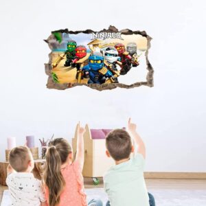 ninjago smashed wall sticker decal home decor art mural, ninjago wall decal for home nursery decoration