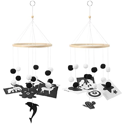 Black and White Mobile for Baby Nursery Crib Baby Mobile Baby Handmade Mobiles Decor for Baby Shower Gifts Baby Cribs Ceiling Hanging Decorations 2 Styles