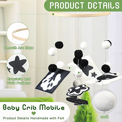 Black and White Mobile for Baby Nursery Crib Baby Mobile Baby Handmade Mobiles Decor for Baby Shower Gifts Baby Cribs Ceiling Hanging Decorations 2 Styles