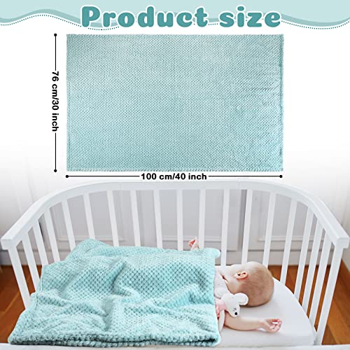 4 Pack Baby Fuzzy Blanket 30" x 40" Fluffy Waffle Flannel Fleece Baby Blanket for Newborn Infant Baby Receiving Blanket for Crib Stroller Travel Decorative (Light Blue, Pink, Beige, Gray)