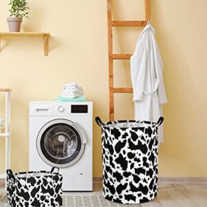 DDBASKET Cow Print Laundry Basket Baby Nursery Clothes Hamper Collapsible Toy Storage Bin Organizer with Handles for Kids,Boys and Girls Room Decor(Cow)