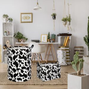 DDBASKET Cow Print Laundry Basket Baby Nursery Clothes Hamper Collapsible Toy Storage Bin Organizer with Handles for Kids,Boys and Girls Room Decor(Cow)