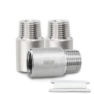 sanato 3 pcs ss 304 forging nipple cast piple, 3/4" npt male x 3/4" npt female threaded, 50mm piple fittings