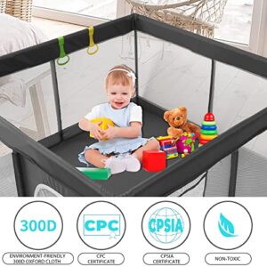 Baby Playpen,50"x50"x26.5" Large Baby Playards with Zipper Gates,Large Baby Playard for Toddler, BPA-Free, Non-Toxic, Safe No Gaps Play Yard for Babies, Indoor and Outdoor Baby Activity Centers