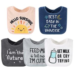 The Peanutshell Terry Baby Bib Set for Boys or Girls | Unisex 10 Pack for Feeding, Teething, or Drooling | Hello Sunshine