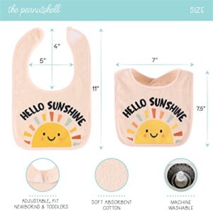 The Peanutshell Terry Baby Bib Set for Boys or Girls | Unisex 10 Pack for Feeding, Teething, or Drooling | Hello Sunshine