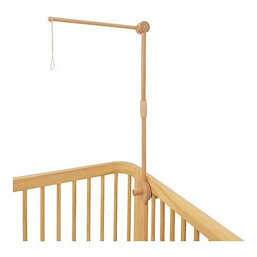 Adjustable Wooden Crib Mobile Arm - 31 inch Baby Mobile Hanger - Made of Beechwood + Strong Silicone Gasket for Secure Crib Attachment - EmmnNic