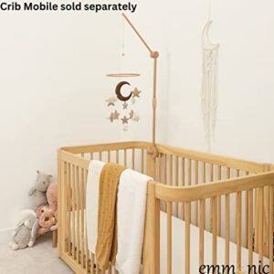 Adjustable Wooden Crib Mobile Arm - 31 inch Baby Mobile Hanger - Made of Beechwood + Strong Silicone Gasket for Secure Crib Attachment - EmmnNic