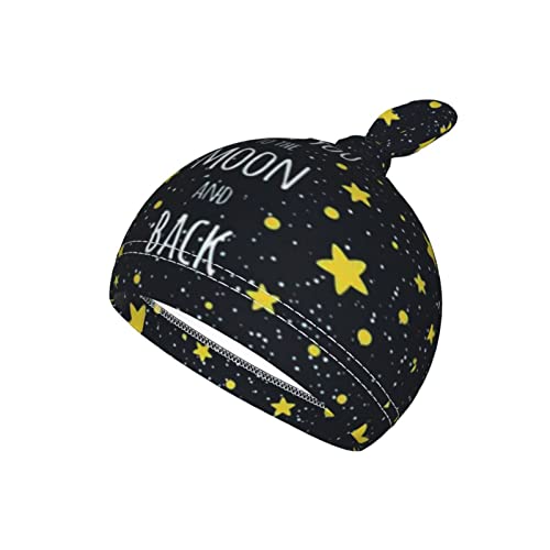 I Love You to The Moon and Back Newborn Swaddle Blankets Hat Sets Soft Stretchy Star Space Baby Stuff Receiving Blanket Gifts for Infant Baby Boy Girl