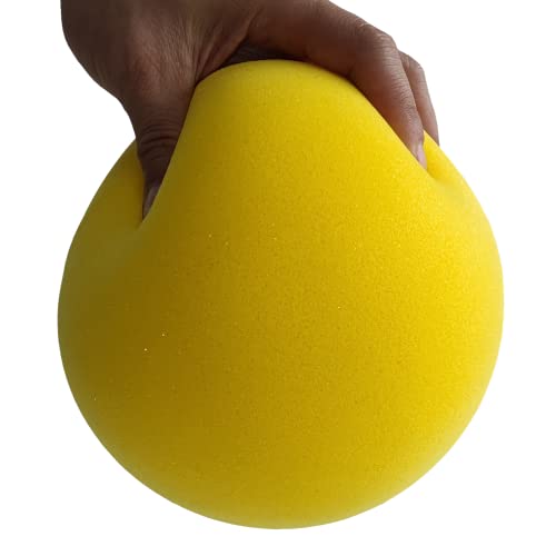 Ganjiang 7Inches Uncoated Silent Foam Ball, Indoor &Outdoor Sponge Ball Playground Ball Dodge Ball Yellow Color