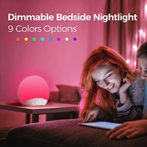 REACHER Sound Machine Sunrise Alarm Clock with Night Light, Wake Up Light, 26 Stereo Soothing Sounds, Dimmable LED Display, Bedside Reading Lamp, Sleep Timer, White Noise Machine for Baby, Bedroom