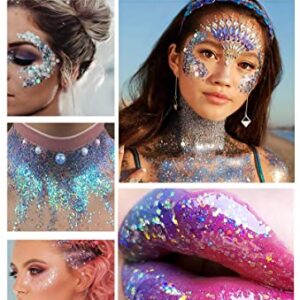 Face Glitter Gel,Pink Body Glitter Gel,Chunky Glitter for Face Body Hair Nails Eyeshadow Holographic Cosmetic,Festival Glitter Makeup,50ml (#03 Pink ,2PCS)