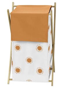 sweet jojo designs orange and white boho sun baby kid clothes laundry hamper - pumpkin rust orange retro bohemian celestial sky desert sunshine outdoors nature minimalist gender neutral