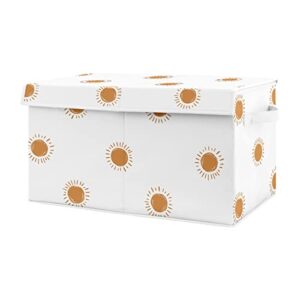 sweet jojo designs orange and white boho sun boy girl small fabric toy bin storage box chest baby nursery kid room pumpkin orange retro bohemian celestial sky desert sunshine minimalist gender neutral