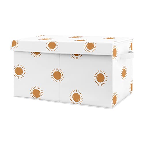 Sweet Jojo Designs Orange and White Boho Sun Boy Girl Small Fabric Toy Bin Storage Box Chest Baby Nursery Kid Room Pumpkin Orange Retro Bohemian Celestial Sky Desert Sunshine Minimalist Gender Neutral