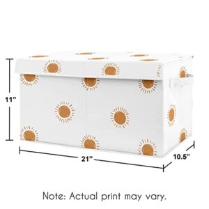 Sweet Jojo Designs Orange and White Boho Sun Boy Girl Small Fabric Toy Bin Storage Box Chest Baby Nursery Kid Room Pumpkin Orange Retro Bohemian Celestial Sky Desert Sunshine Minimalist Gender Neutral