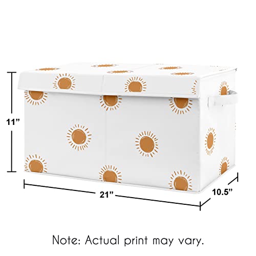 Sweet Jojo Designs Orange and White Boho Sun Boy Girl Small Fabric Toy Bin Storage Box Chest Baby Nursery Kid Room Pumpkin Orange Retro Bohemian Celestial Sky Desert Sunshine Minimalist Gender Neutral