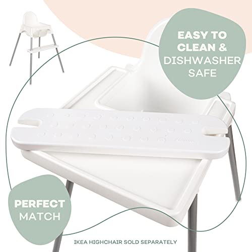 White IKEA High Chair Foot Rest Only - Bib Hook Included - Sits Flat - Compatible with Antilop Highchair - Adjustable & Dishwasher Safe - BLW Footrest Baby Led Weaning - Durable ABS Plastic 20" x 5"