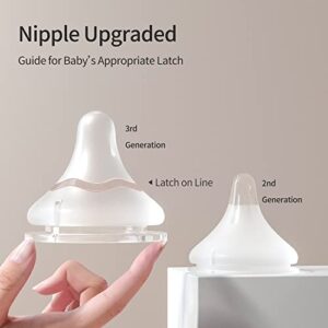 Pigeon Silicone Nipple (SS) with Latch-On Line, Natural Feel, 0+ Months, 3 Counts