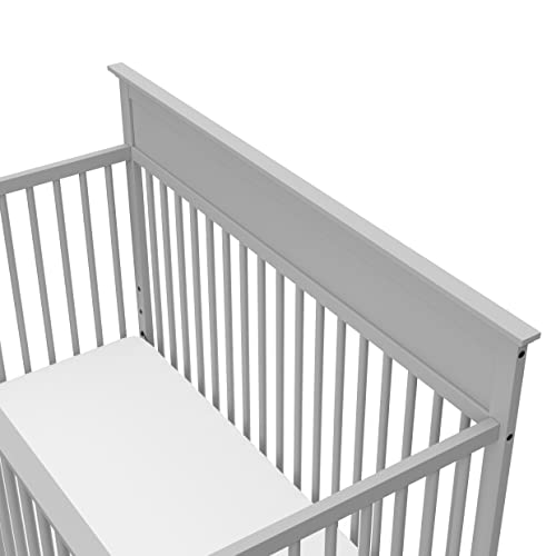 Storkcraft Carmel 5-in-1 Convertible Crib (Pebble Gray) - Converts from Baby Crib to Toddler Bed, Daybed and Full-Size Bed, Fits Standard Full-Size Crib Mattress, Adjustable Mattress Support Base