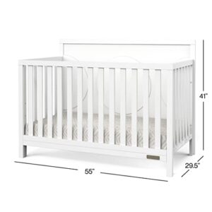 Child Craft Orbit 4 in 1 Convertible Crib, Modern Contemporary Baby Crib Converts to Toddler Bed, Day Bed and Full Size Bed, 3 Adjustable Mattress Heights (Matte White)