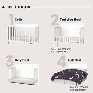 Child Craft Orbit 4 in 1 Convertible Crib, Modern Contemporary Baby Crib Converts to Toddler Bed, Day Bed and Full Size Bed, 3 Adjustable Mattress Heights (Matte White)