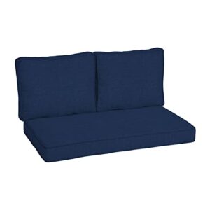 arden selections outdoor loveseat cushion set 46 x 26, sapphire blue leala