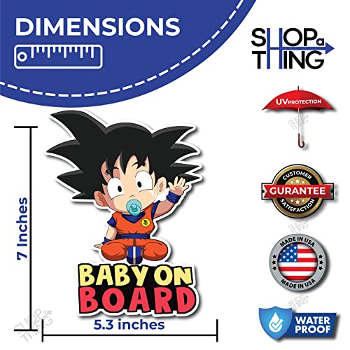 Shop A Thing, Baby on Board Anime Sticker - Baby Decal Stickers for Car - Cute Baby Boy on Board Sticker Baby on Board Sticker for Car Sticker for Little Baby’s Cute Cartoon Sticker for Baby (ST -012)