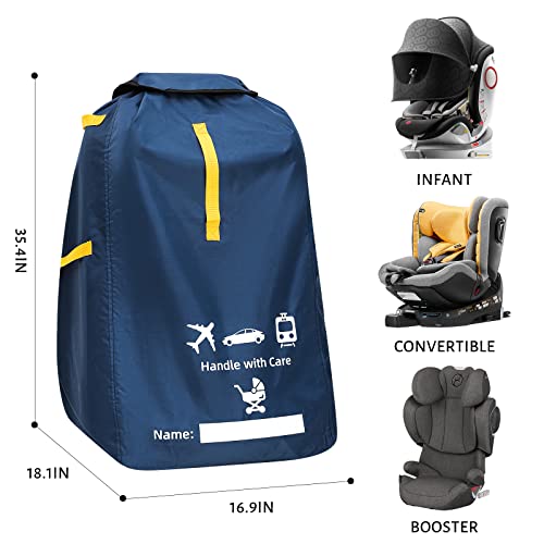 Car Seat Travel Bag for Air Travel, Durable Water Resistant Protector Foldable Infant Carseat Bag Airplane Gate Check Bag with Padded Straps, Stroller Bag for Airplane, for Safe & Secure Car Seat