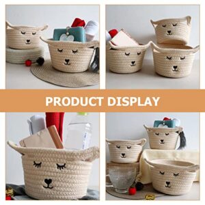 Storage Books Woven Decor Pillows Laundry Blankets Cat Shower Cotton Small Living Baby with Room Ear Throws Hamper Organizer Nursery in for Basket Towel Practical Bins Rope