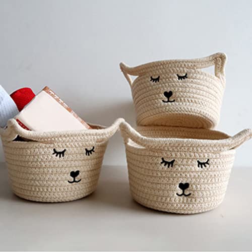 Storage Books Woven Decor Pillows Laundry Blankets Cat Shower Cotton Small Living Baby with Room Ear Throws Hamper Organizer Nursery in for Basket Towel Practical Bins Rope