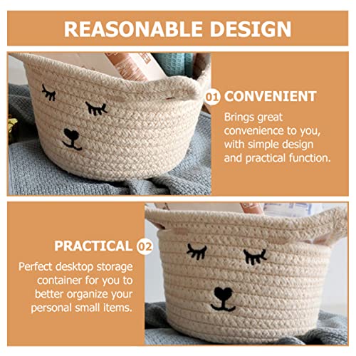 Storage Books Woven Decor Pillows Laundry Blankets Cat Shower Cotton Small Living Baby with Room Ear Throws Hamper Organizer Nursery in for Basket Towel Practical Bins Rope