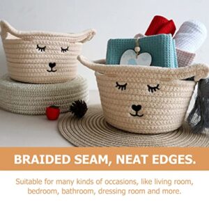 Storage Books Woven Decor Pillows Laundry Blankets Cat Shower Cotton Small Living Baby with Room Ear Throws Hamper Organizer Nursery in for Basket Towel Practical Bins Rope