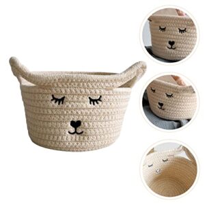 Storage Books Woven Decor Pillows Laundry Blankets Cat Shower Cotton Small Living Baby with Room Ear Throws Hamper Organizer Nursery in for Basket Towel Practical Bins Rope