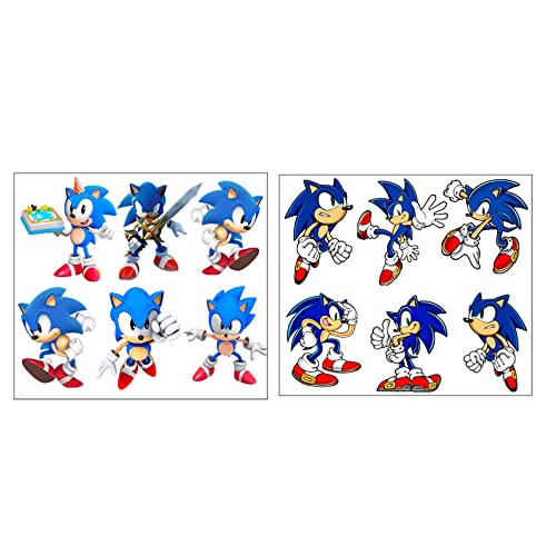 Wall Decals 3D Broken Wall Sonic Poster Stickers Removable PVC Cartoon for Boys Kids Room Party Decoration