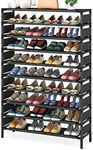 Tribesigns Upgraded 10 Tiers Shoe Rack, Large Capacity Shoe Shelf, Tall Shoe Organizer for 50 Pairs, Space Saving Shoe Storage