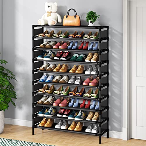 Tribesigns Upgraded 10 Tiers Shoe Rack, Large Capacity Shoe Shelf, Tall Shoe Organizer for 50 Pairs, Space Saving Shoe Storage