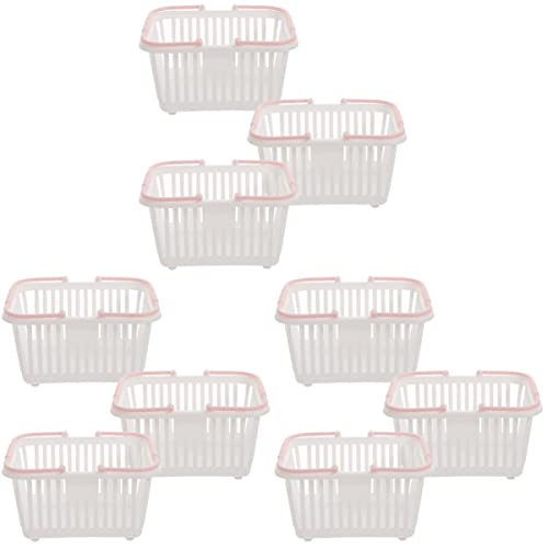 9pcs for Baskets Tote Desk White Kids Bins Pretend Eggs Storage Snacks Plastic, Beach Basket, Picnic Basket Fruits Bedroom Compact Handles Party Desktop Small Grocery Shower