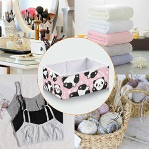 xigua Panda Cube Storage Bin Large Collapsible Storage Box Canvas Storage Basket for Home,Office,Books,Nursery,Kid's Toys,Closet