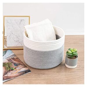 licspa woven rope basket,sturdy&no smell for toy playroom classroom nursery storage&organization decor basket set organizing (color : gray)